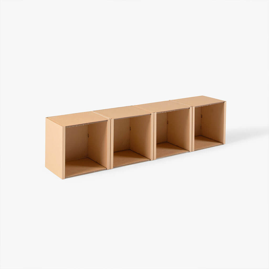 ROOM IN A BOX | Sustainable Cardboard Shelf 1x4